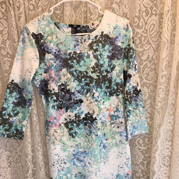 H&M | Dresses | Hm Watercolor Floral Dress | Poshmark
